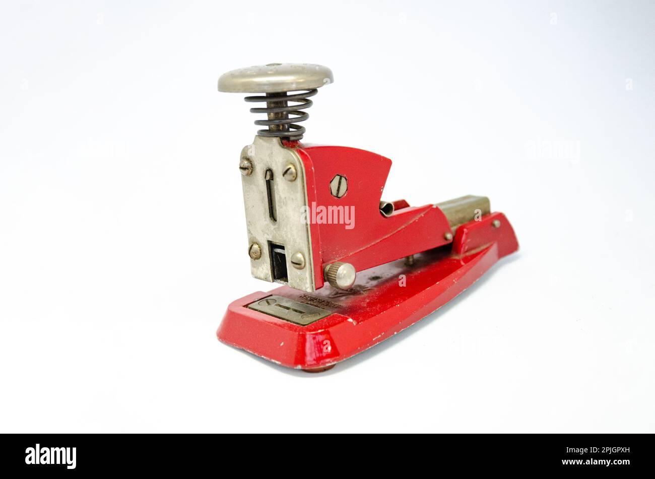 A red vintage staple isolated against a white background Stock Photo ...