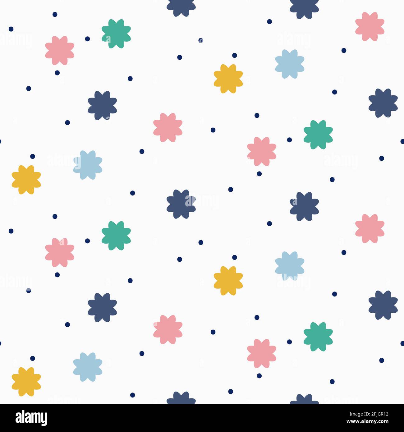 Colorful abstract confetti flowers seamless pattern background Stock ...