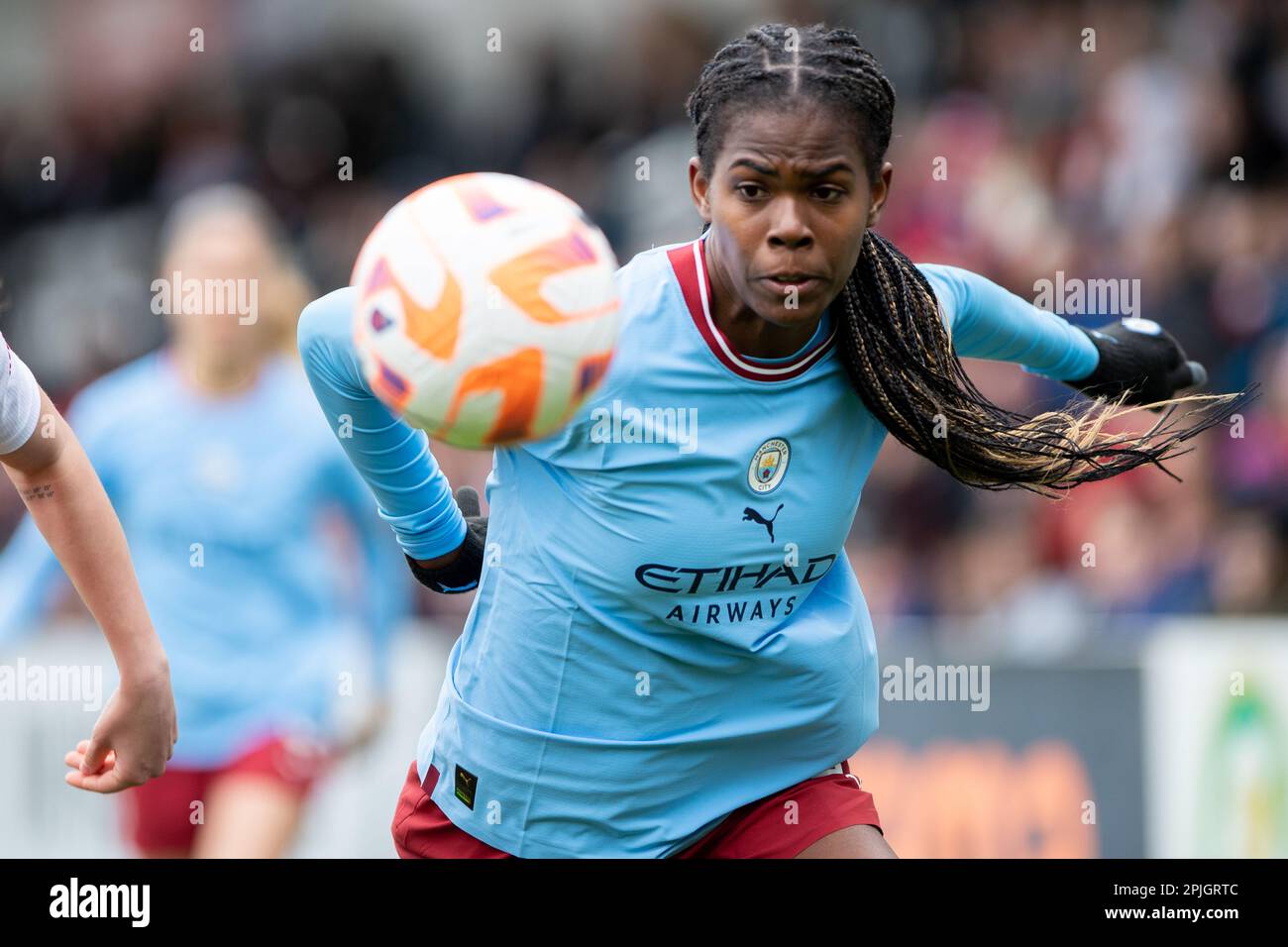 2 April 2023. Khadija "Bunny" Shaw. Barclays Women's Super League game ...