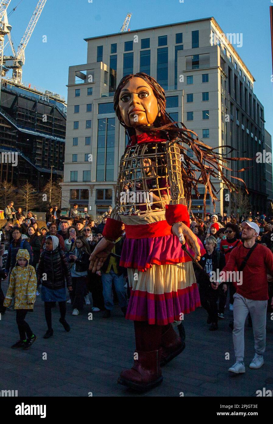 London, England, UK. 2nd Apr, 2023. LITTLE AMAL, the 3.5 metre-tall ...