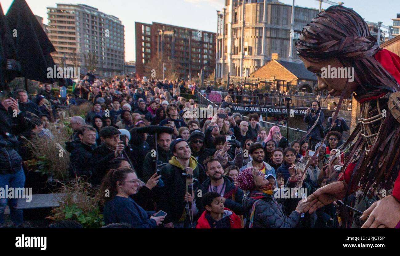 London, England, UK. 2nd Apr, 2023. LITTLE AMAL, the 3.5 metre-tall ...