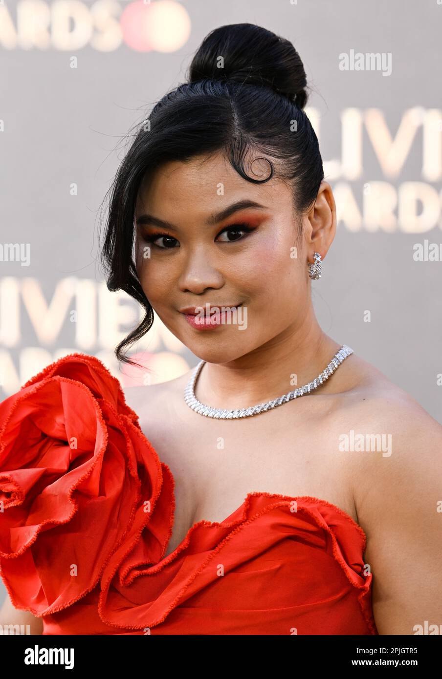 London, UK. 02nd Apr, 2023. London, UK. April 2nd, 2023. Mei Mac arriving at the Olivier Awards ...