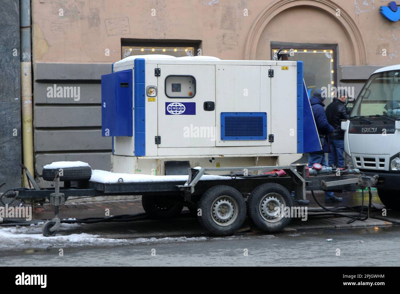 Russian Federation. Saint-Petersburg. April. Electric generator Stock ...