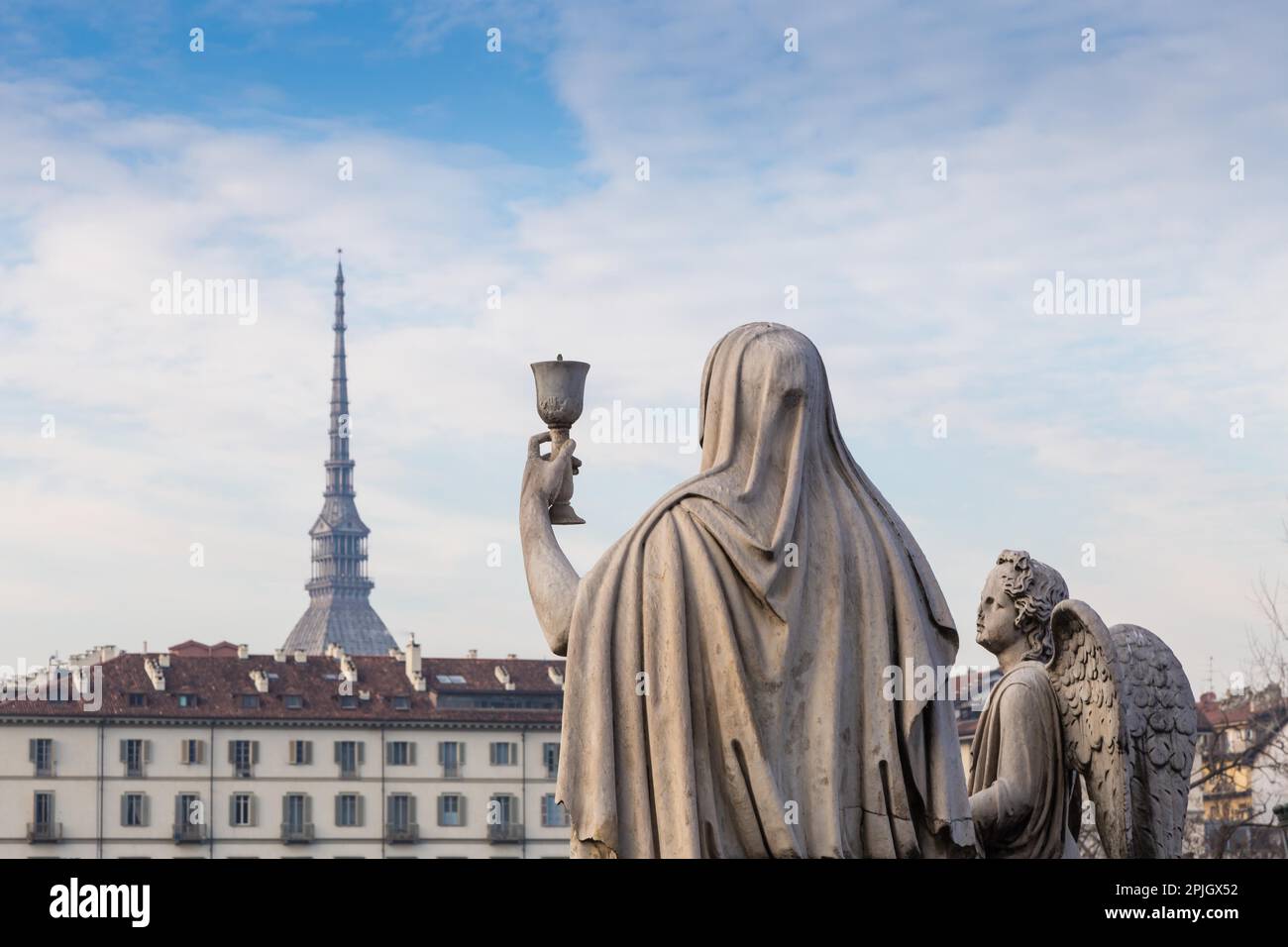 Faith Statue with the Holy Graal - located in front of Gran Madre ...