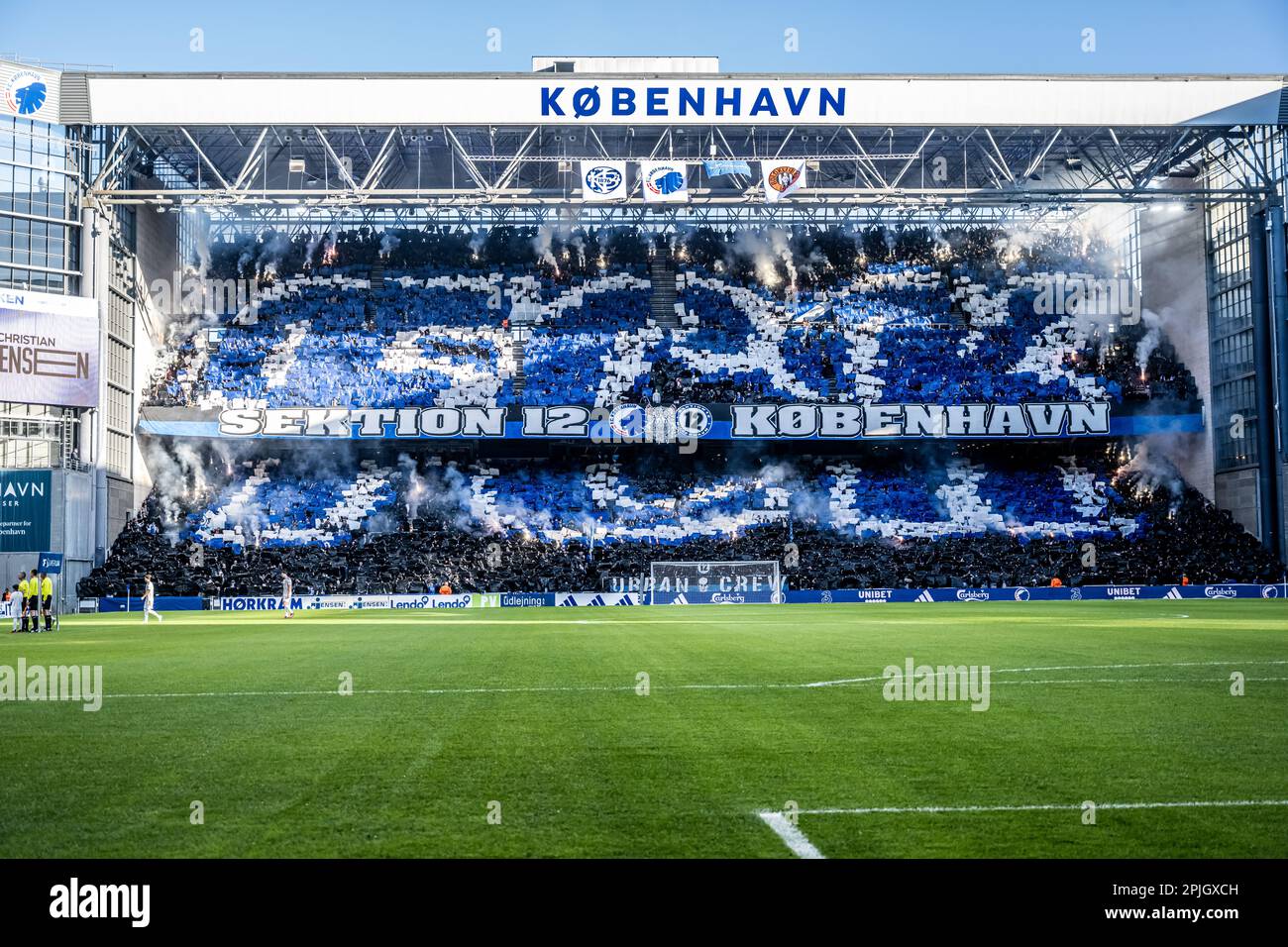 Copenhagen, Denmark. 02nd Apr, 2023. Football fans of FC Copenhagen ...