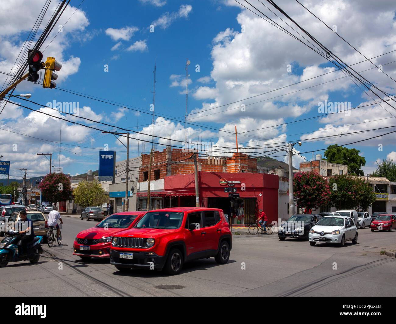 Street scene at Castellanos and Chile street, Salta, Argentina Stock ...