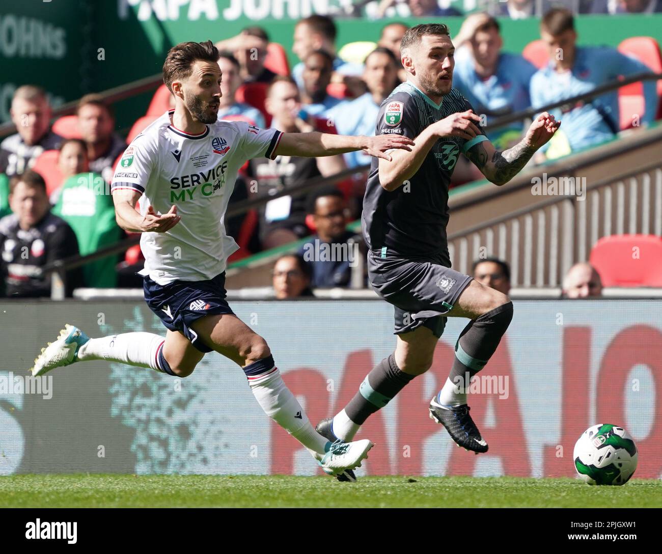 LONDON, ENGLAND - APRIL 02: Plymouth's James Wilson and Bolton's Josh ...