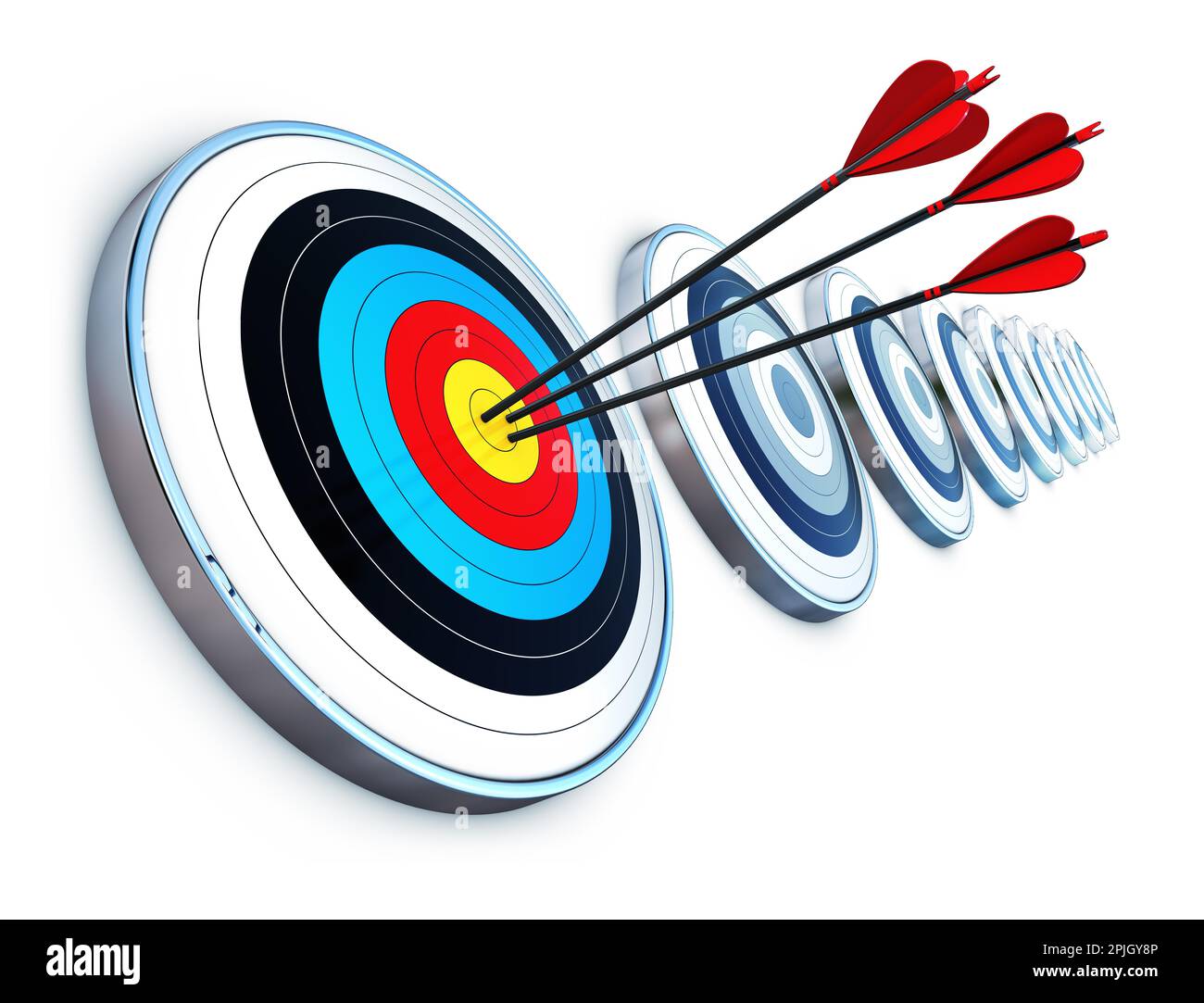 3d rendering of target and arrows Stock Photo - Alamy