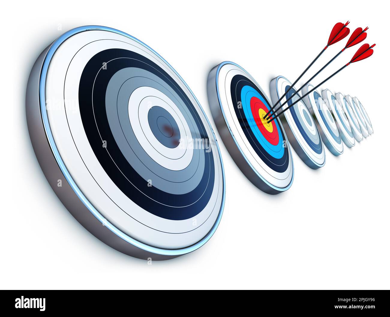 3d rendering of target and arrows Stock Photo - Alamy