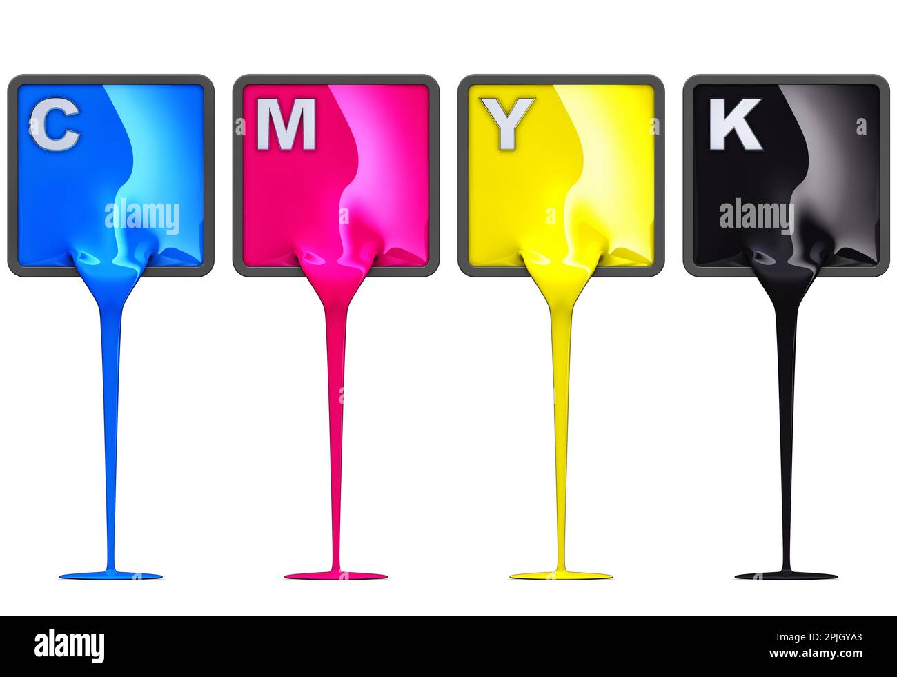 3d rendering of a cmyk color concept Stock Photo - Alamy