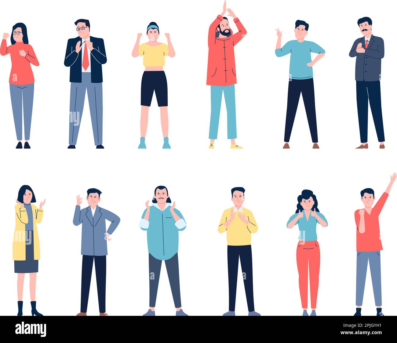 Positive gestures, person show thumb up. Students excited positive ...