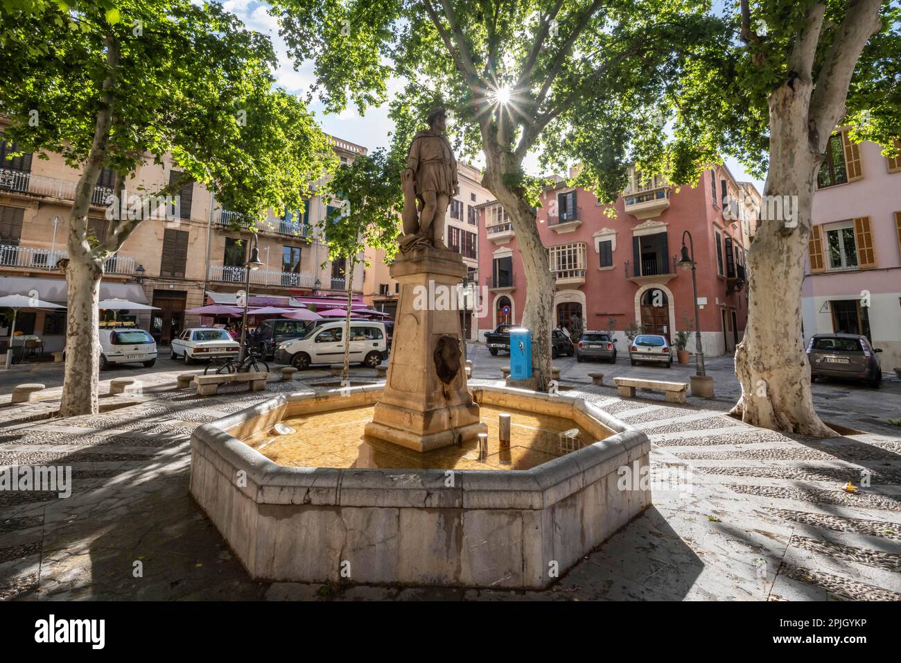 Statue of Jaume Ferrer, Old Town of Palma de Majorca, Majorca, Spain ...