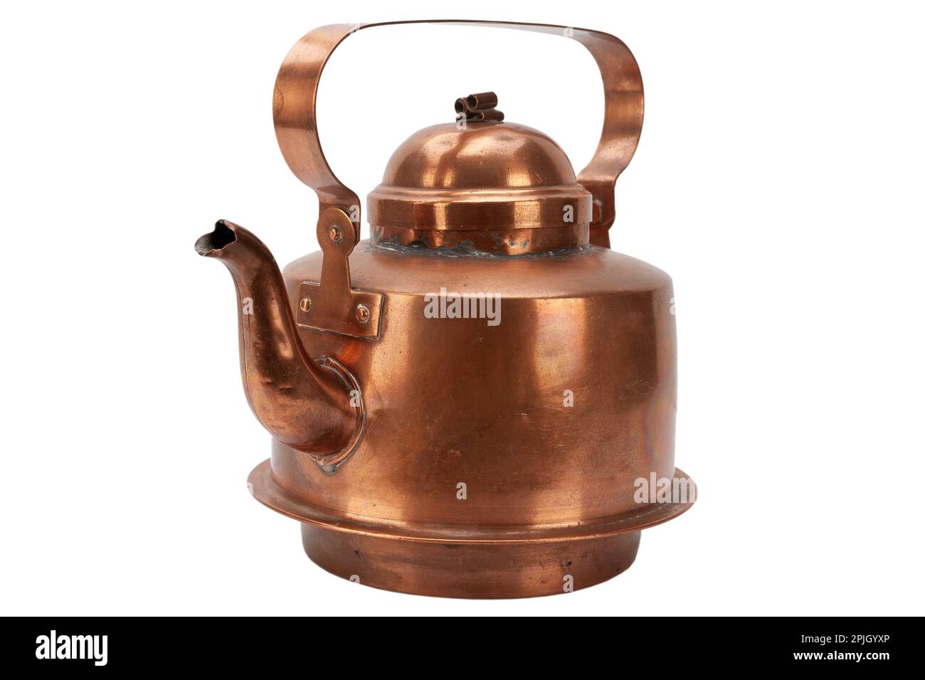 Vintage antique copper teapot isolated on white background Stock Photo ...
