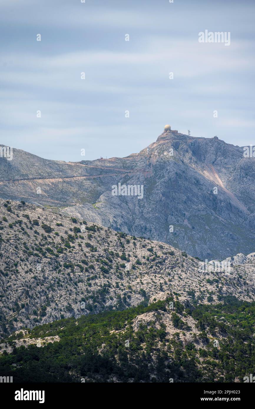 View over the mountains of Majorca, Serra de Tramuntana, Castell d ...