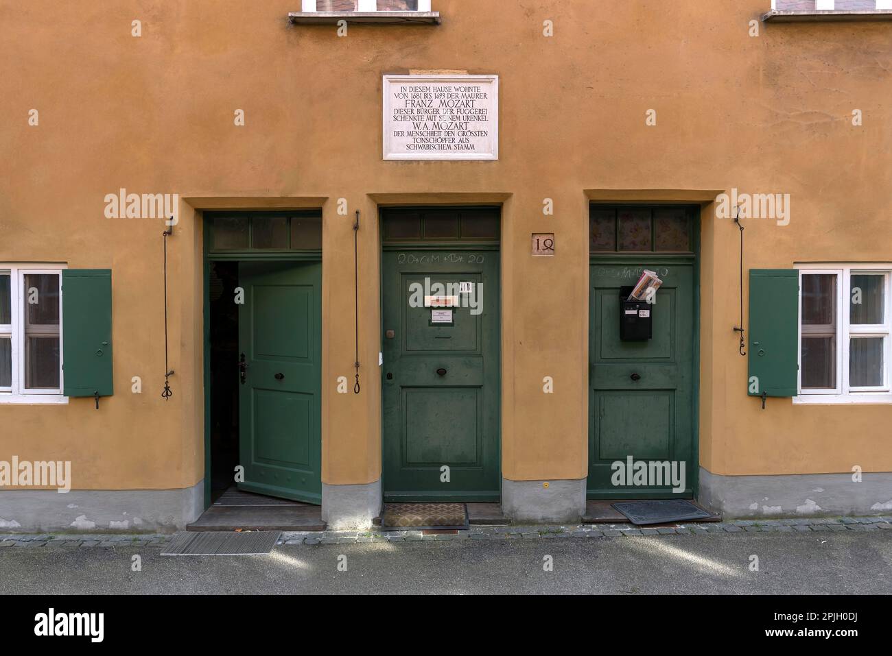 Three entrance doors of the residential houses in the Jakob Fugger ...