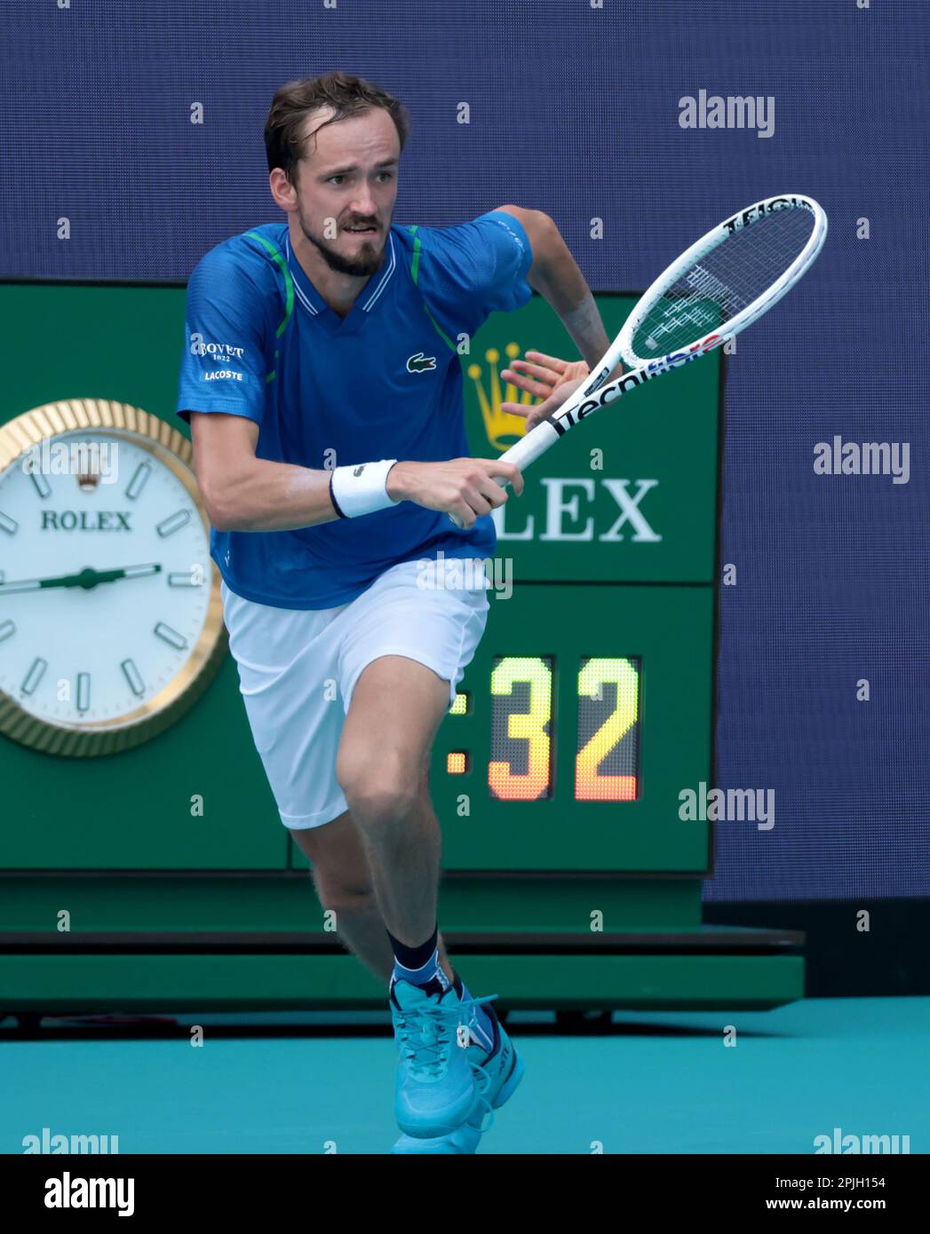 Miami Gardens, United States. 02nd Apr, 2023. Daniil Medvedev runs to ...