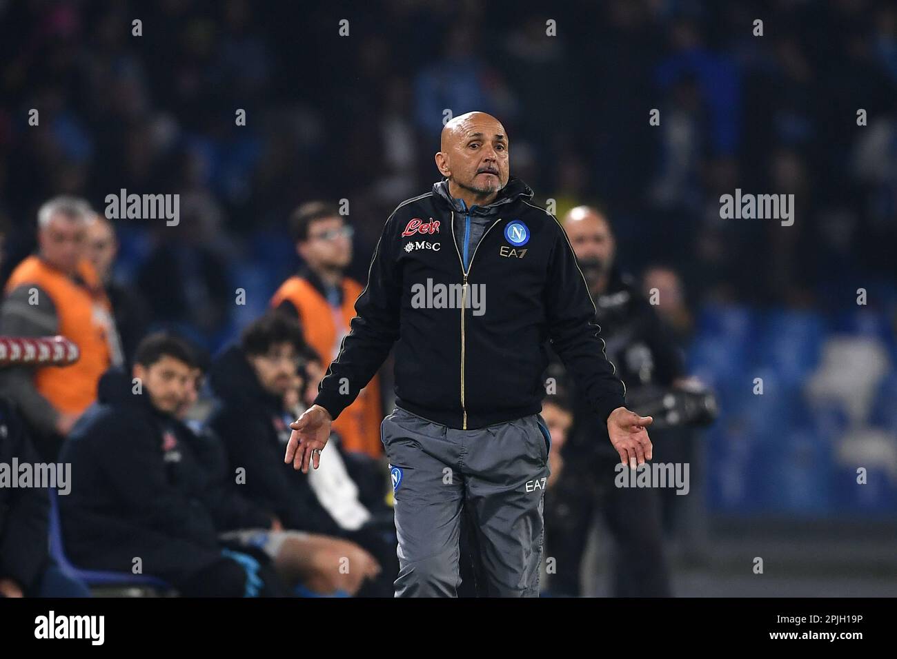 Naples, Italy. 02nd Apr, 2023. Luciano Spalletti of SSC Napoligestures ...