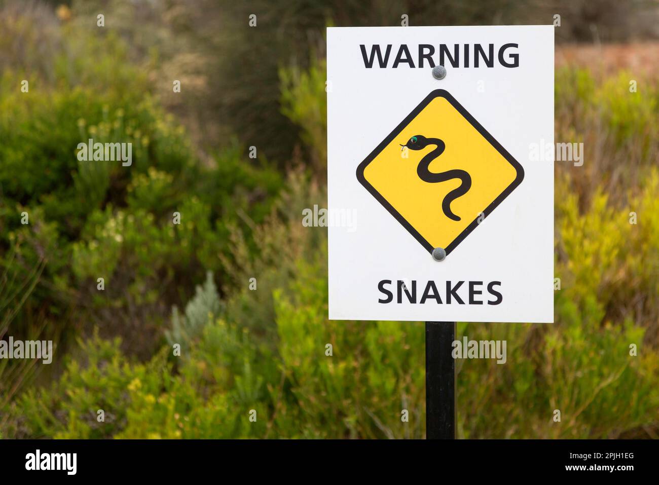 Warning, snake sign, Great Ocean Road, Victoria, Australia Stock Photo ...