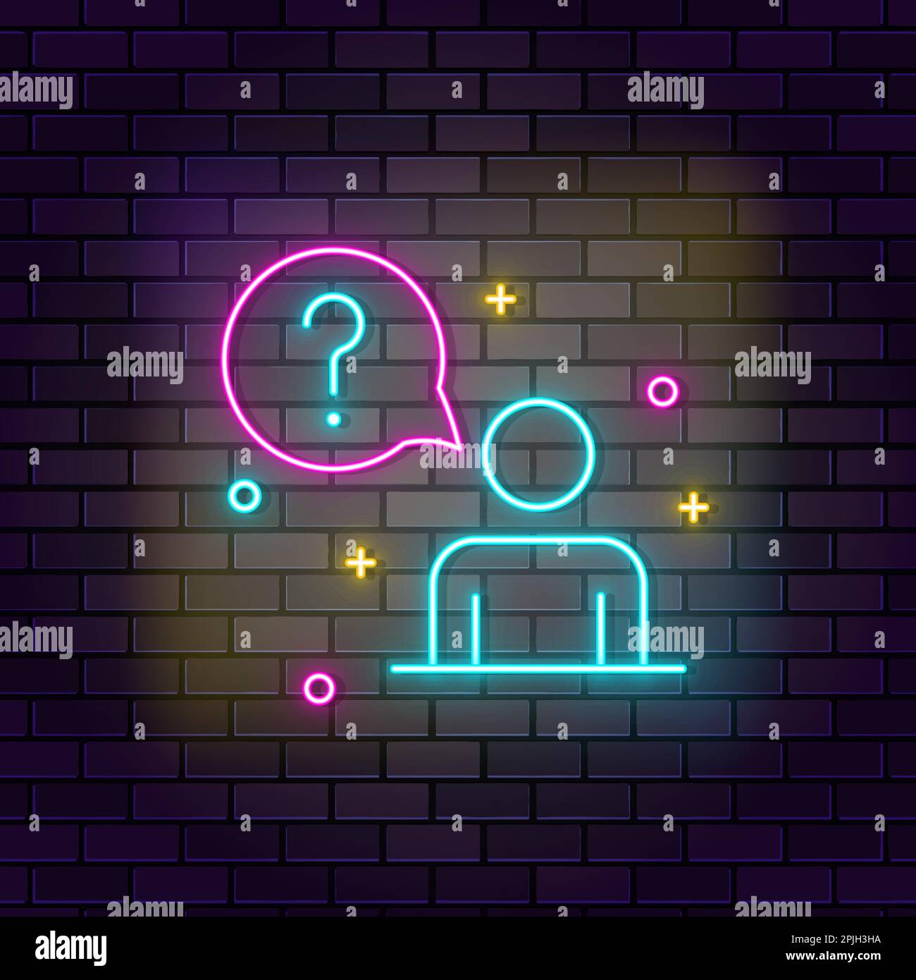 Neon question mark symbol on hi-res stock photography and images - Alamy