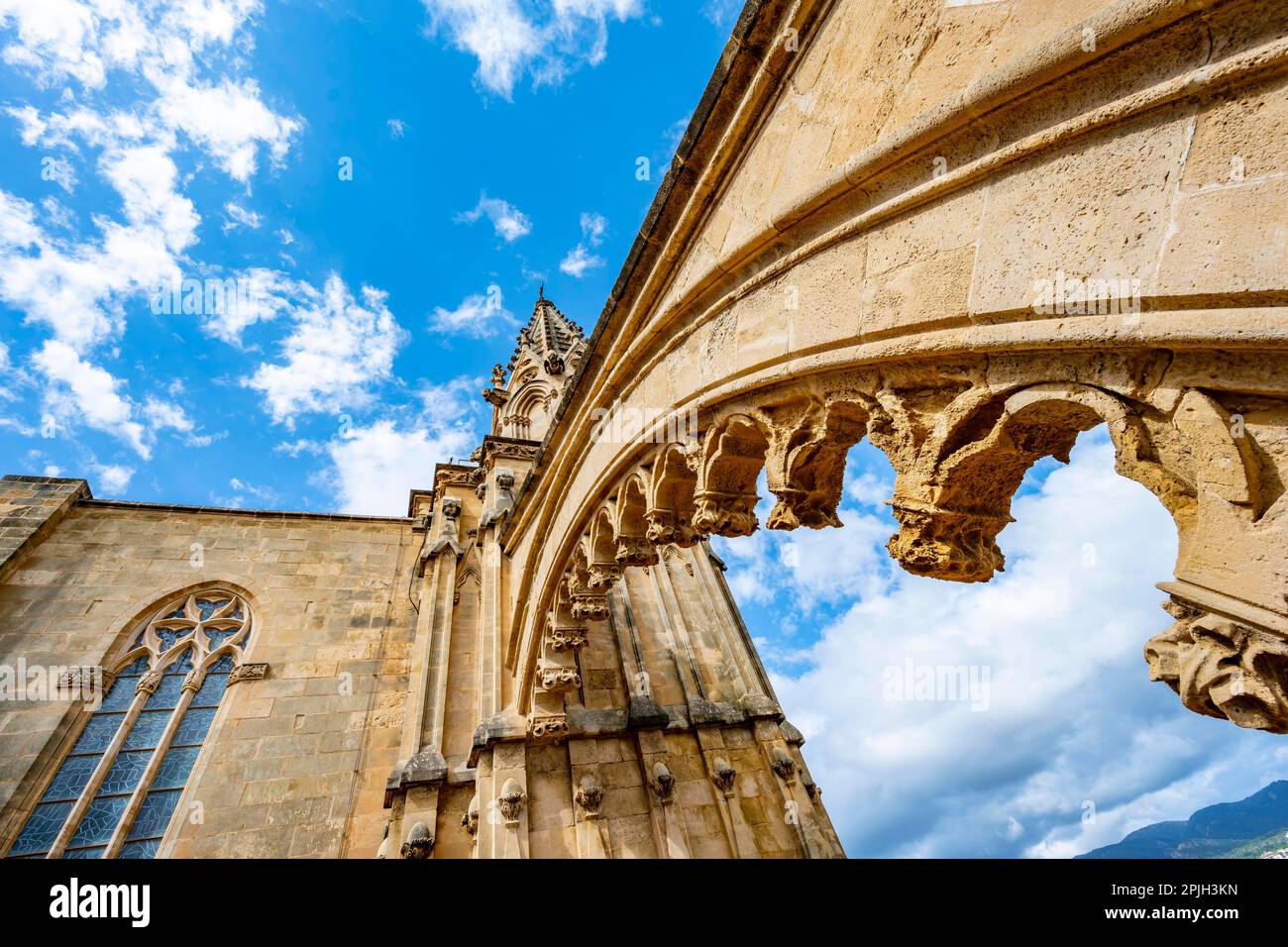 Exterior shot, roof of Palma Cathedral, Cathedral of Saint Mary, Palma ...