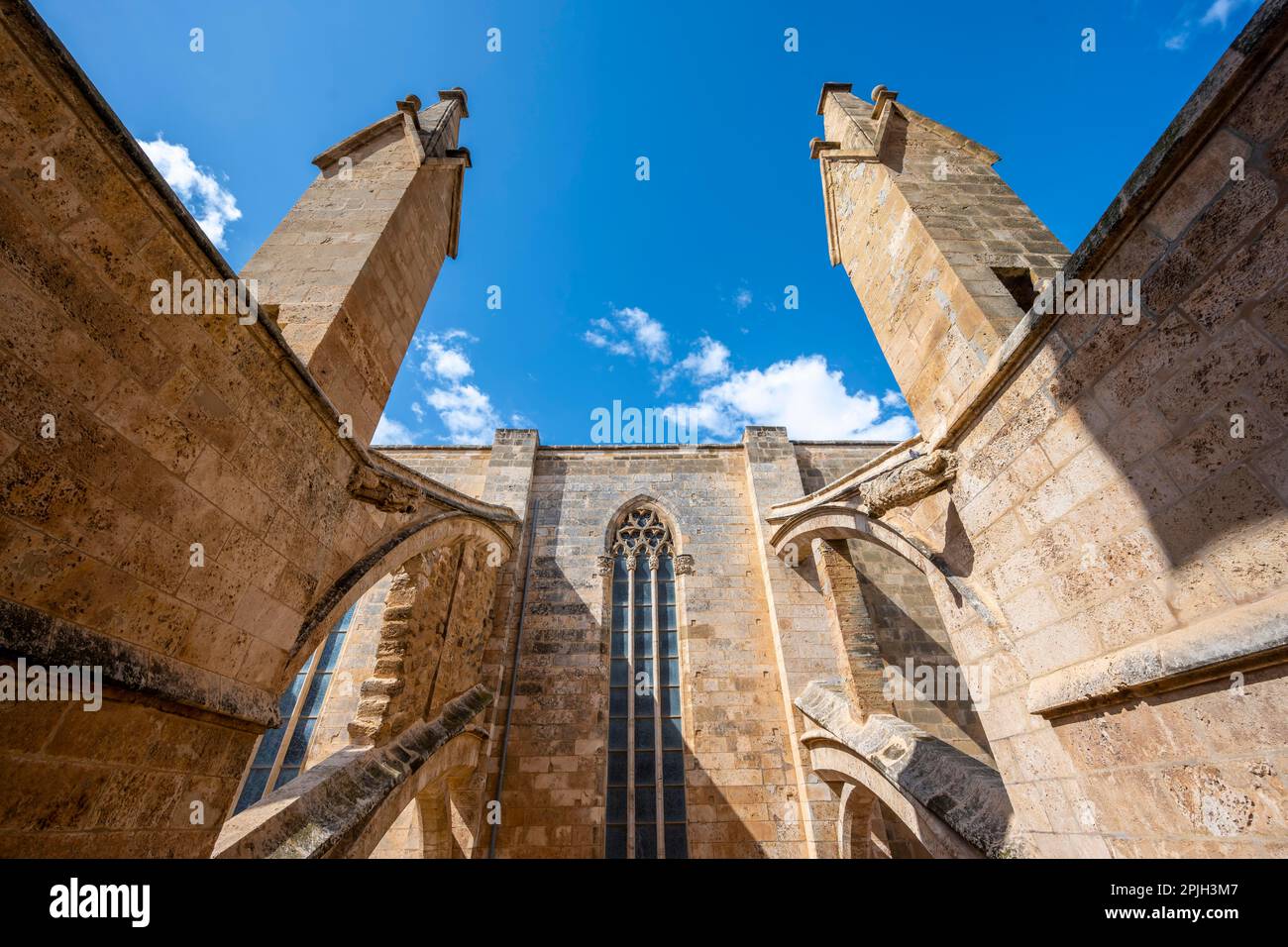 Exterior shot, roof of Palma Cathedral, Cathedral of Saint Mary, Palma ...
