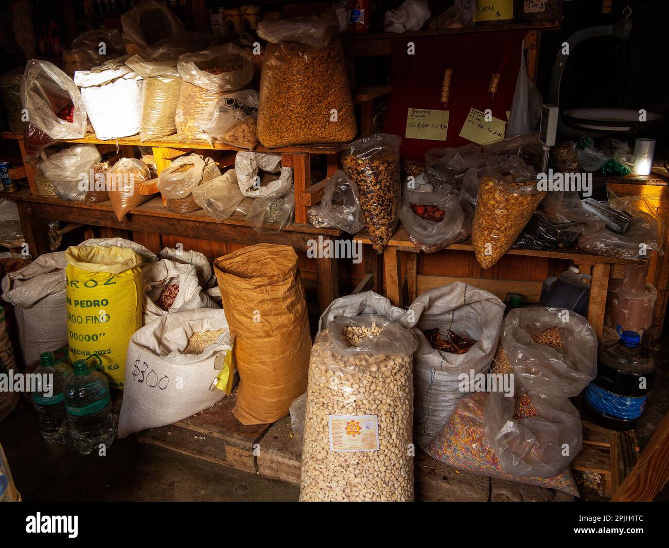 Old style shop selling grains and dried fruits, Cafayate town, Salta ...