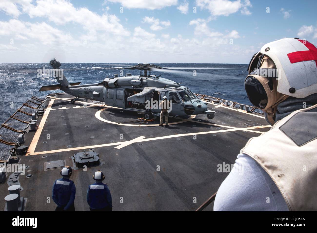 ATLANTIC OCEAN (March 29, 2023) An MH-60S Sea Hawk helicopter assigned ...