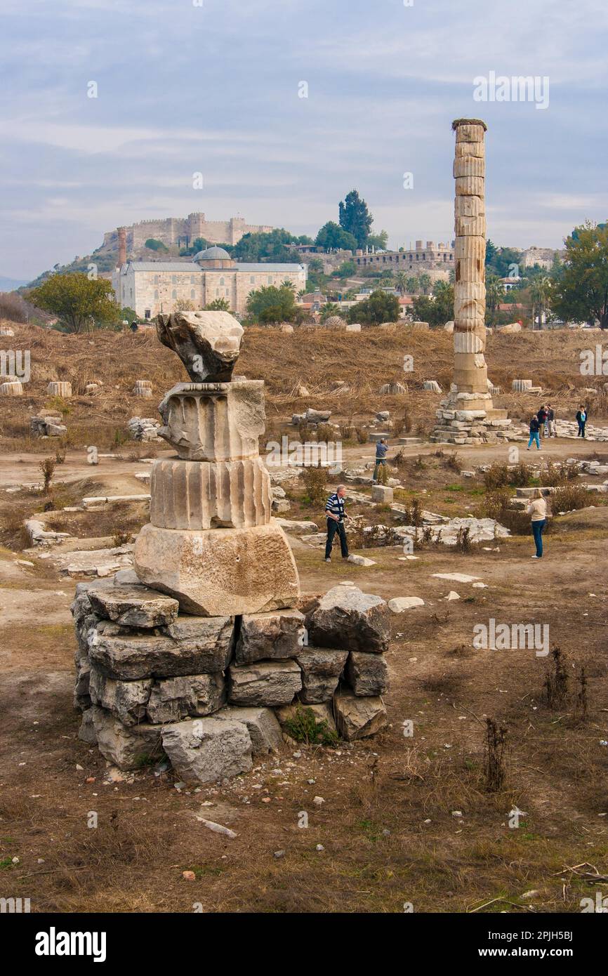 Temple of Artemis, Artemision of Ephesus, Ephesus, Turkey Stock Photo ...