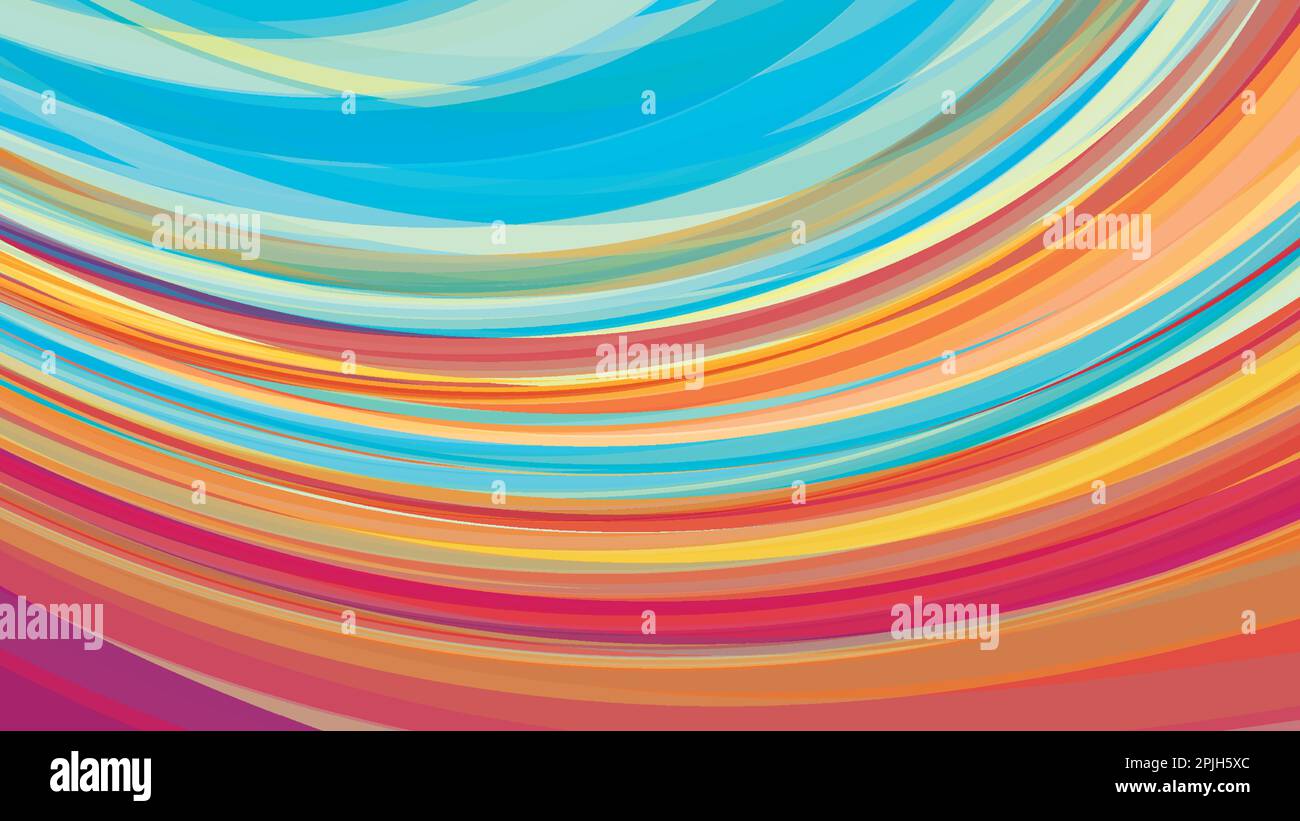 Abstract artistic background with bluish cyan and reddish orange curved ...