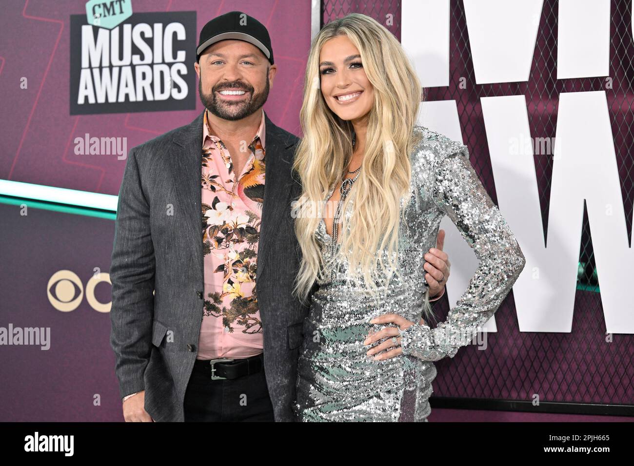Cody Alan, left, and Carissa Culiner arrive at the CMT Music Awards on ...