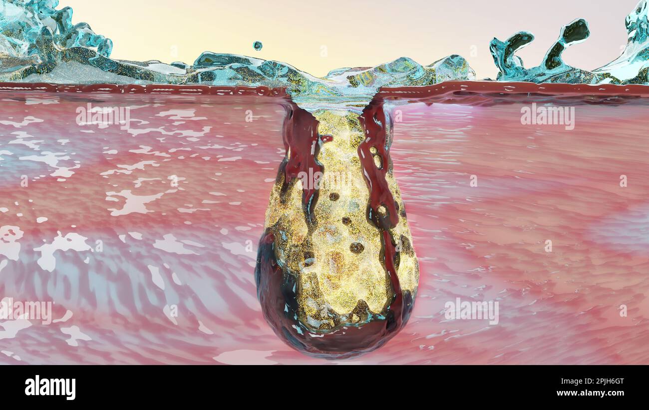 3d Illustration of Skin Layer Water Cleaning ,Cleansing foam Cream ...