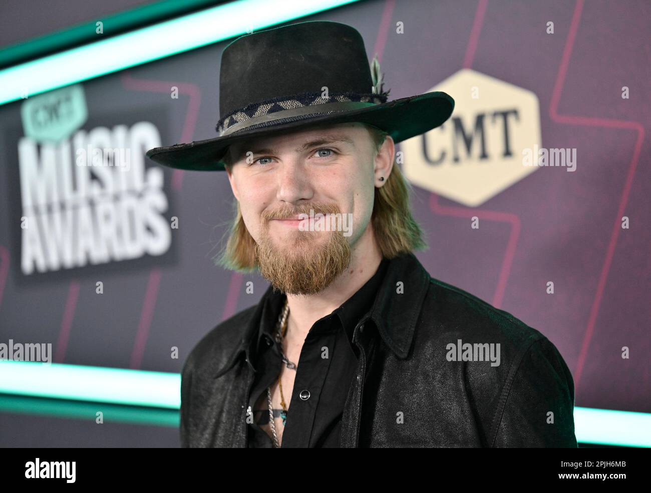Jackson Dean arrives at the CMT Music Awards on Sunday, April 2, 2023 ...