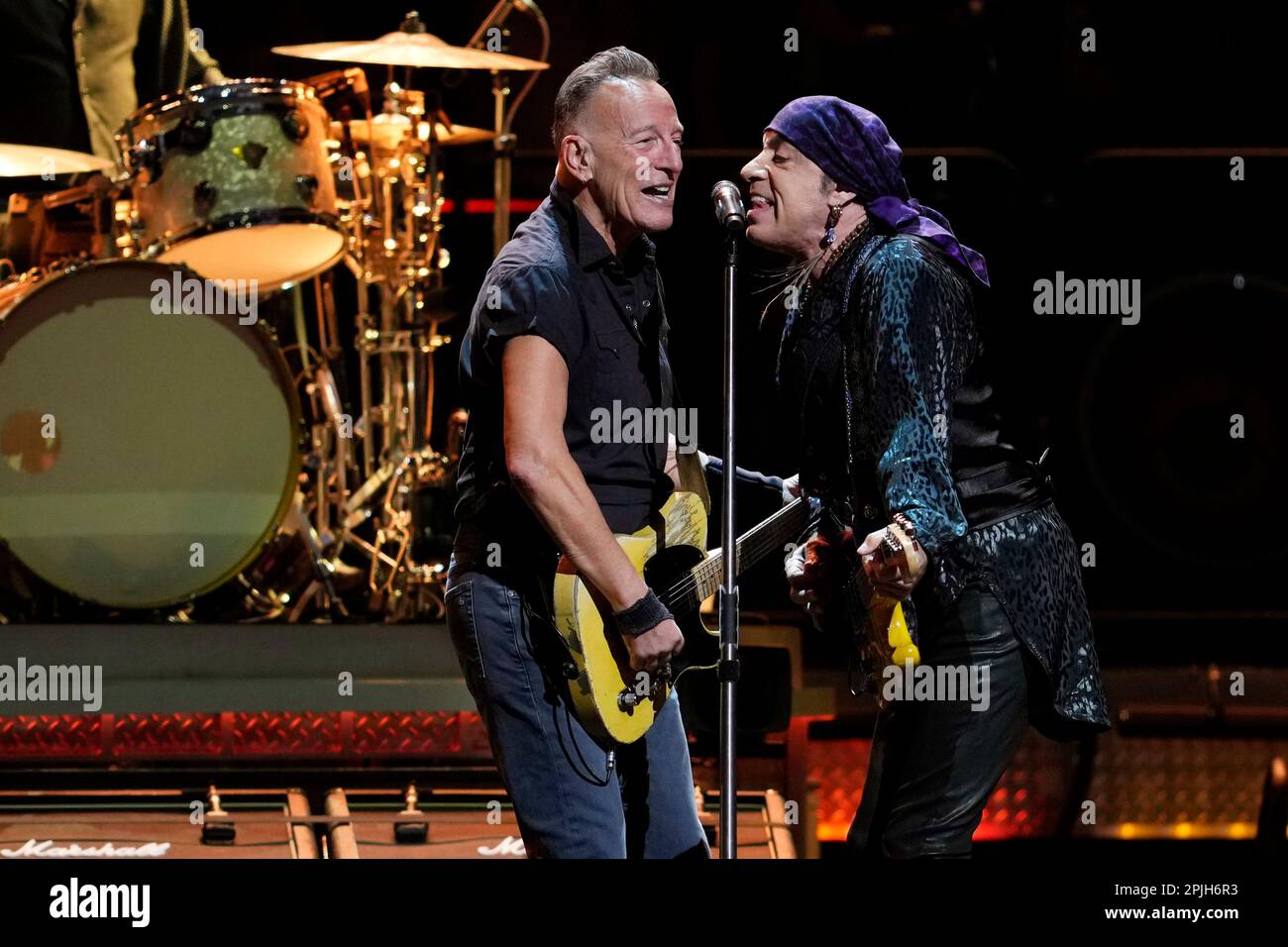 Bruce Springsteen, left, and the E Street Band member Steven Van Zandt ...