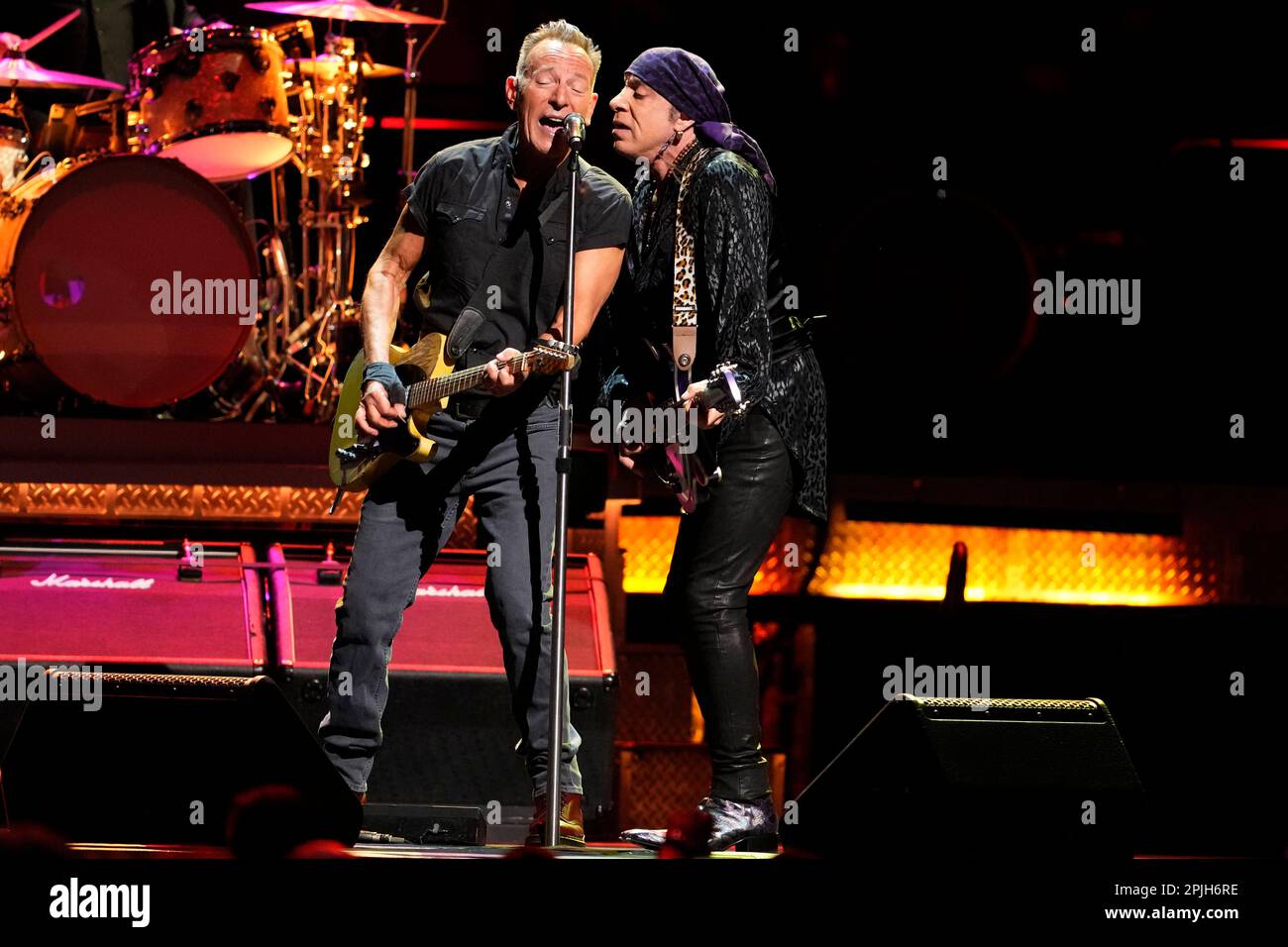 Bruce Springsteen, left, and the E Street Band member Steven Van Zandt ...