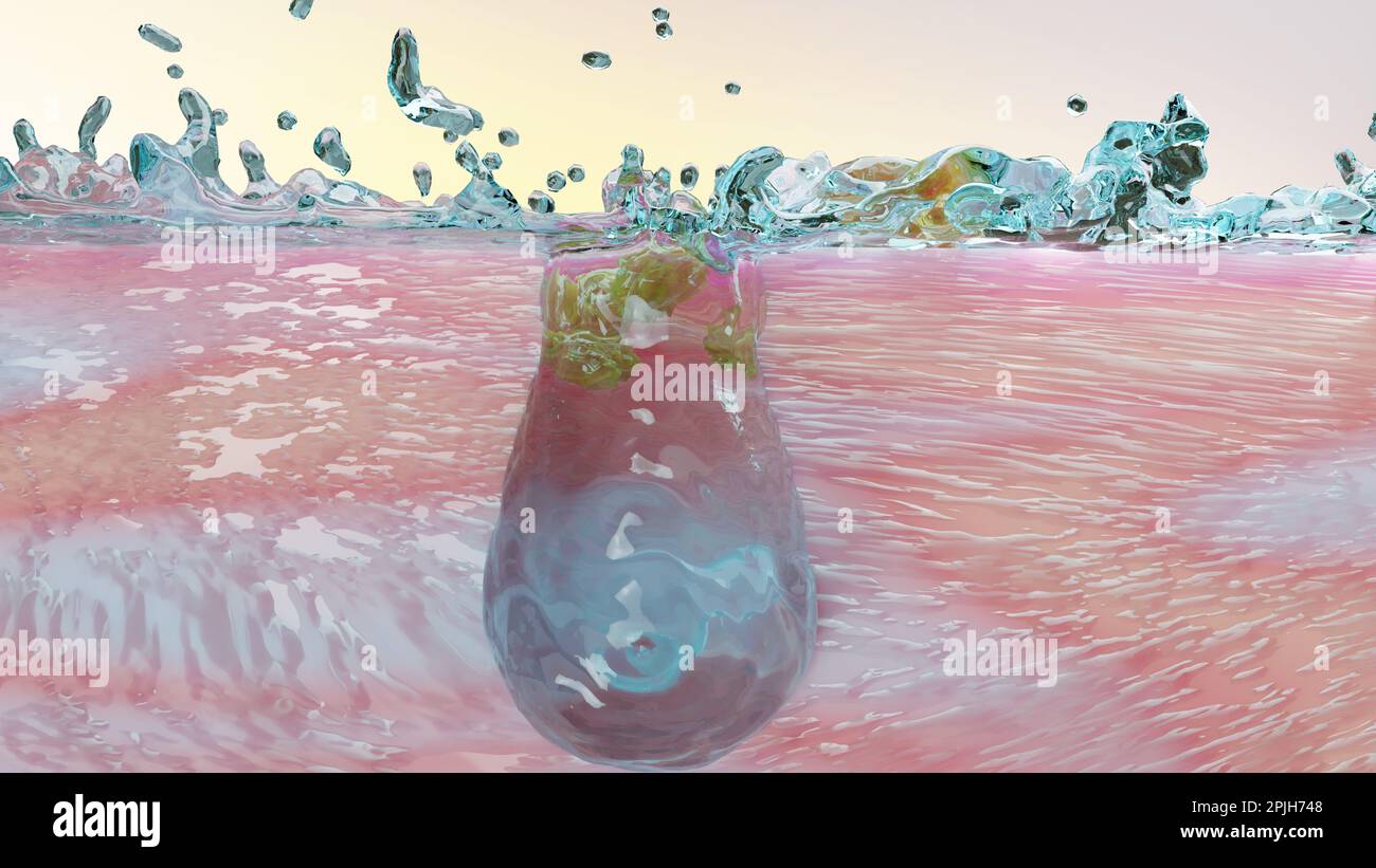 3d Illustration of Skin Layer Water Cleaning ,Cleansing foam Cream ...