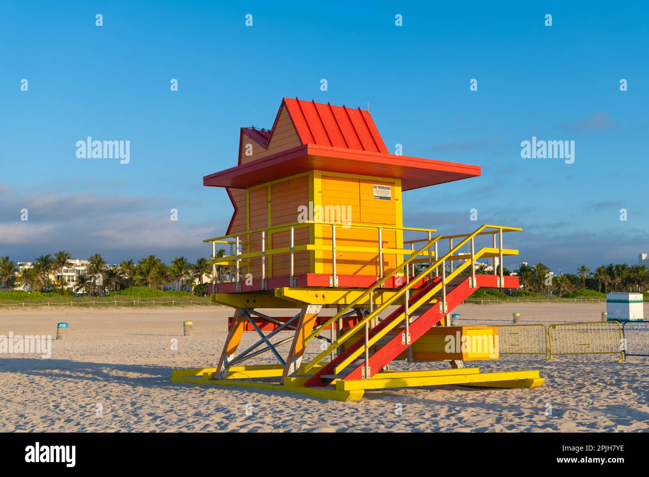 orange lifeguard at miami beach. lifeguard at miami beach in summer ...