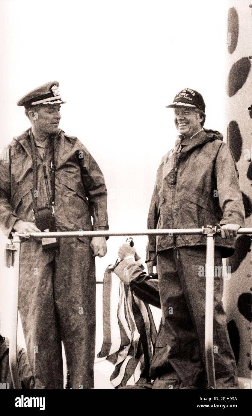 President Jimmy Carter and US Navy captain J. C. Christianson moments ...