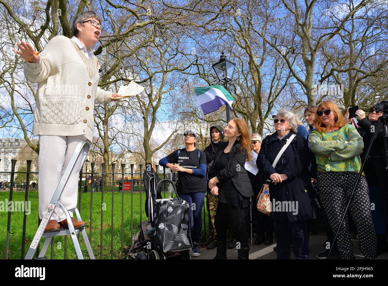 London. April 2nd 2023. Claire Fox, Baroness Fox of Buckley, speaks at ...