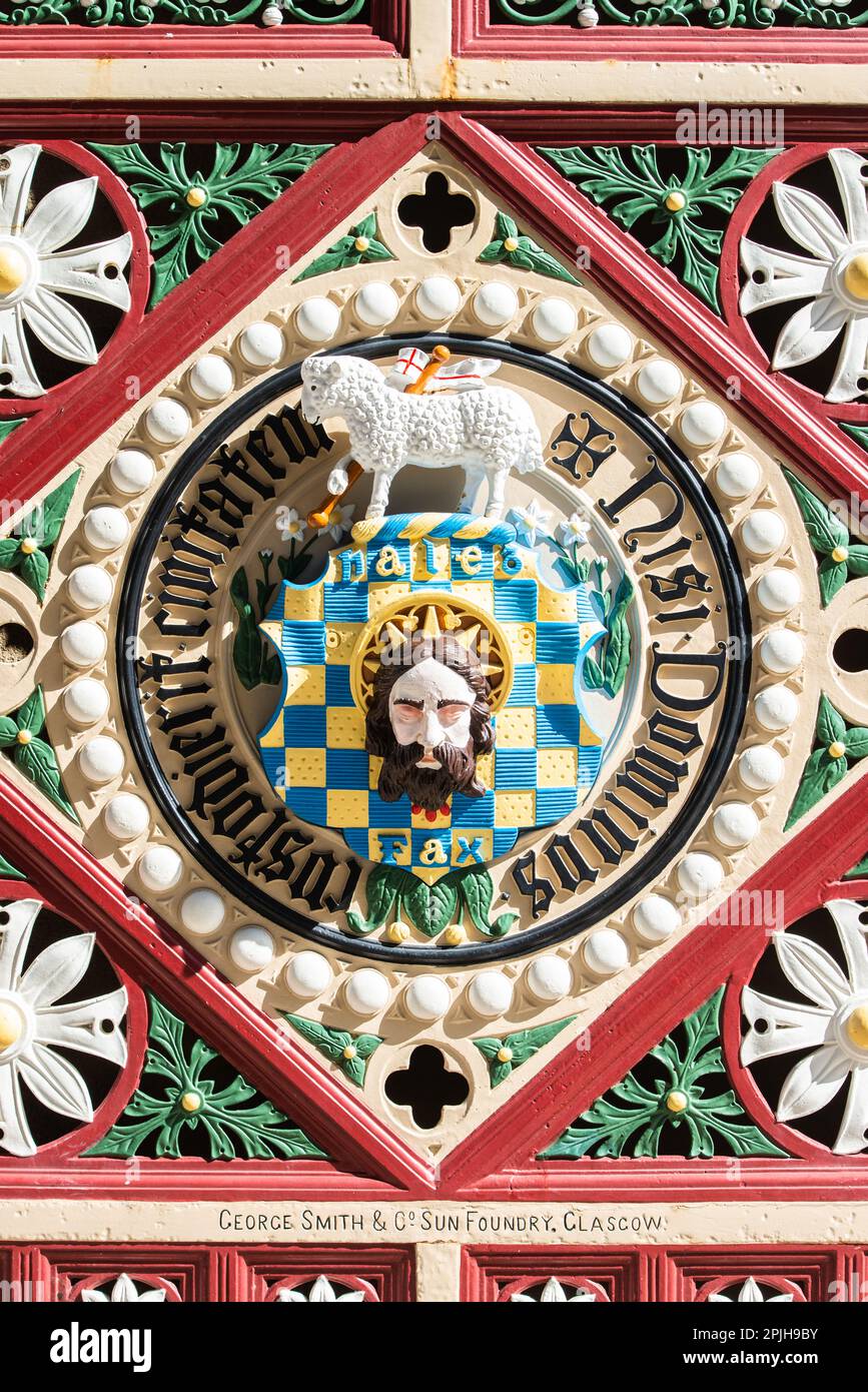 Detail of the south entrance gate of the Piece Hall, Halifax, West ...