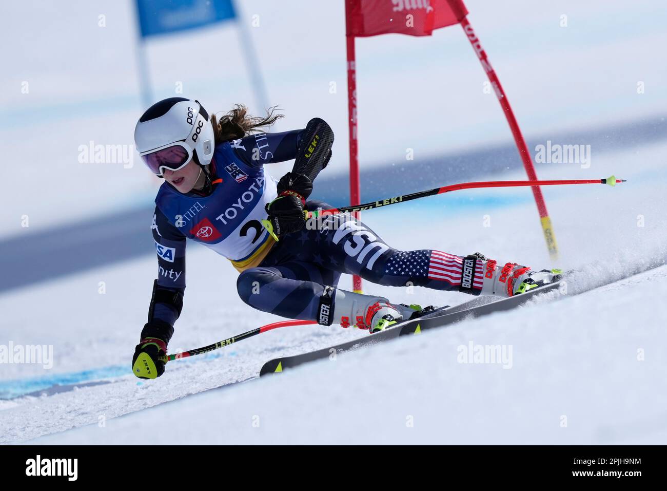 Liv Moritz competes in the women's super-G ski race during the U.S ...