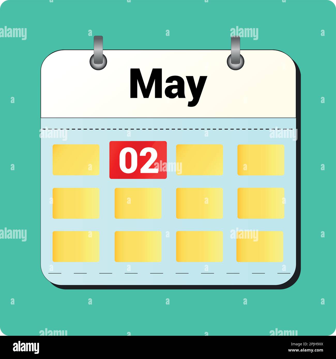calendar vector drawing, date May 02 on the page Stock Vector Image ...