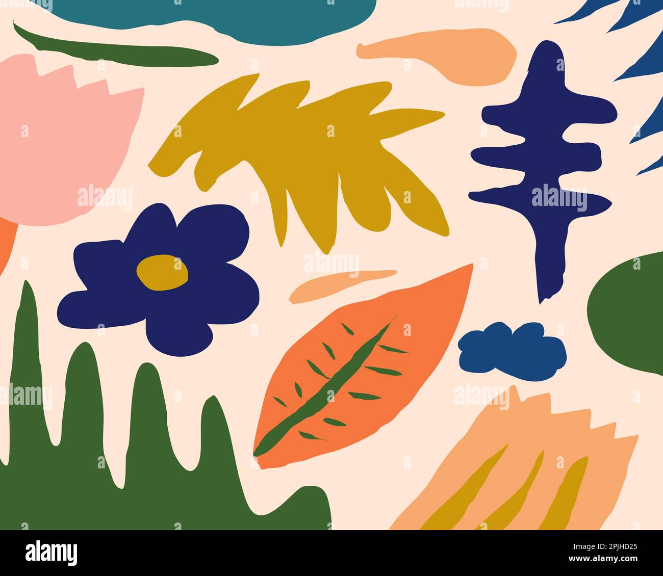 Organic shapes art backgrounds on pastel color. Trendy modern organic ...