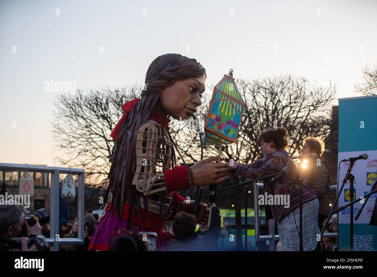 London, England, UK. 2nd Apr, 2023. LITTLE AMAL, the 3.5 metre-tall ...