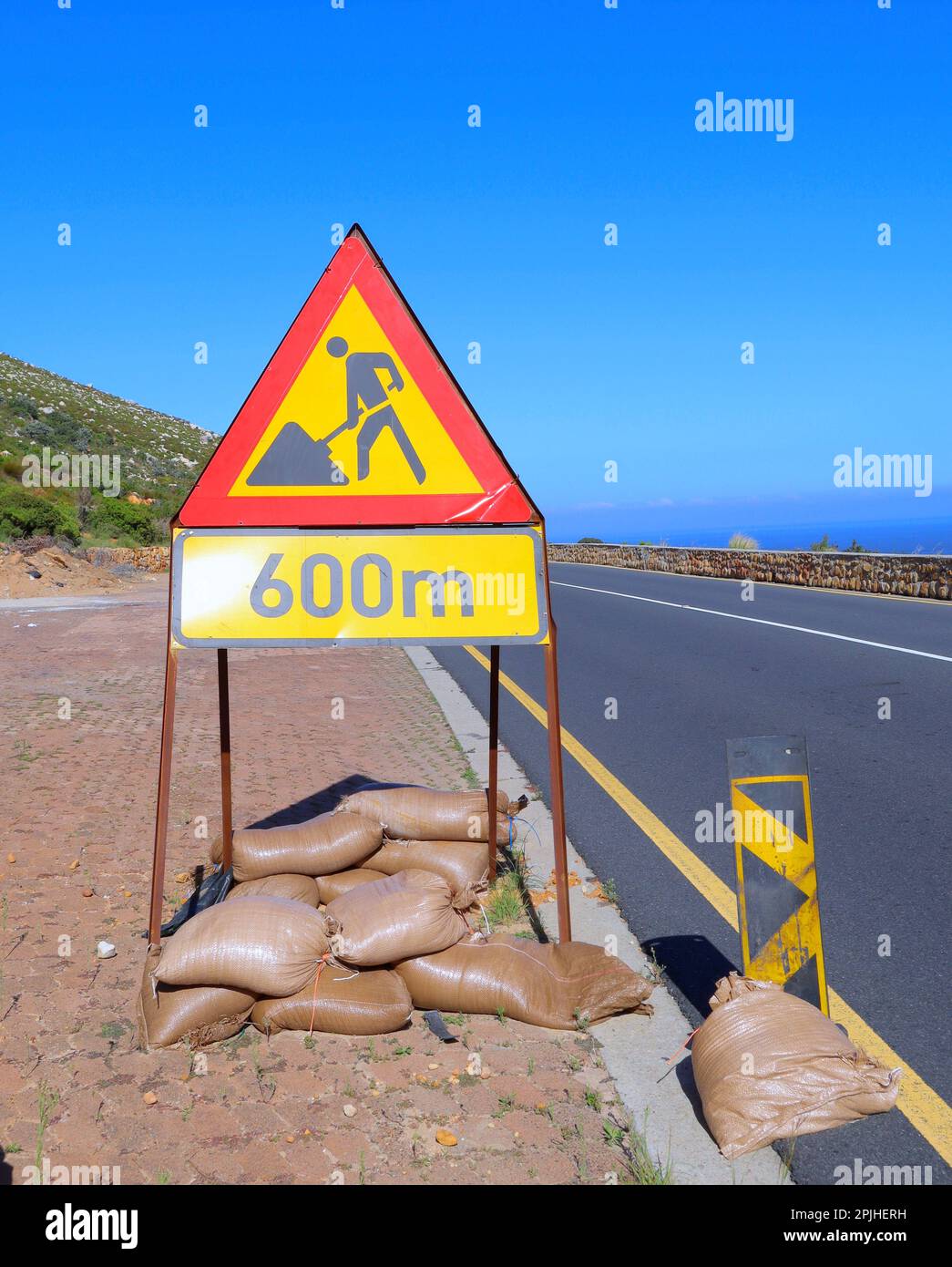 road closed sign on a road under maintenance Stock Photo - Alamy