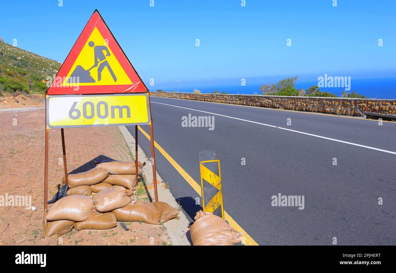 road closed sign on a road under maintenance Stock Photo - Alamy