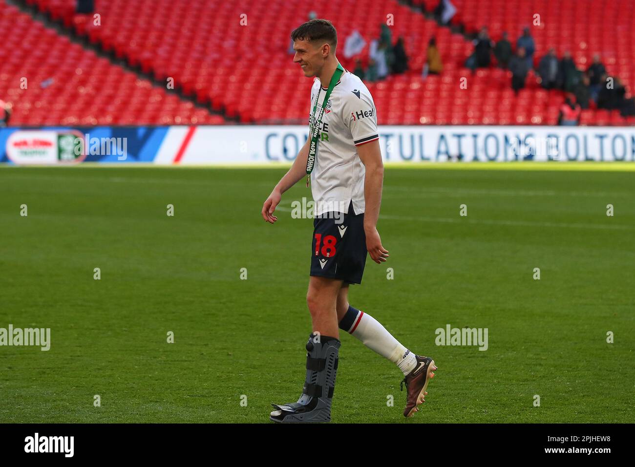 Eoin Toal #18 of Bolton Wanderers after the Papa John's Trophy Final ...