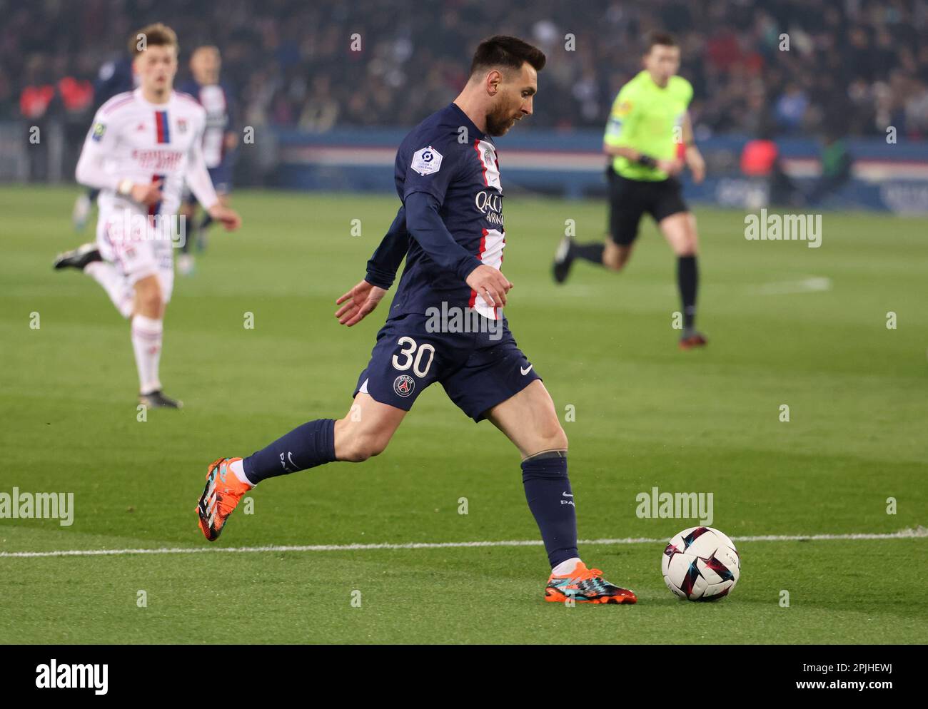 Paris, France. 02nd Apr, 2023. Lionel Messi of PSG during the French ...