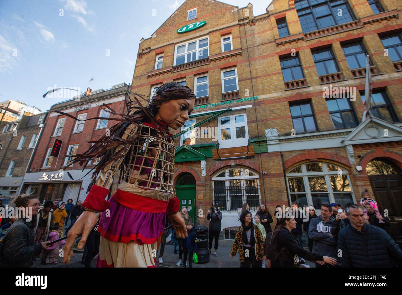 London, England, UK. 2nd Apr, 2023. LITTLE AMAL, the 3.5 metre-tall ...