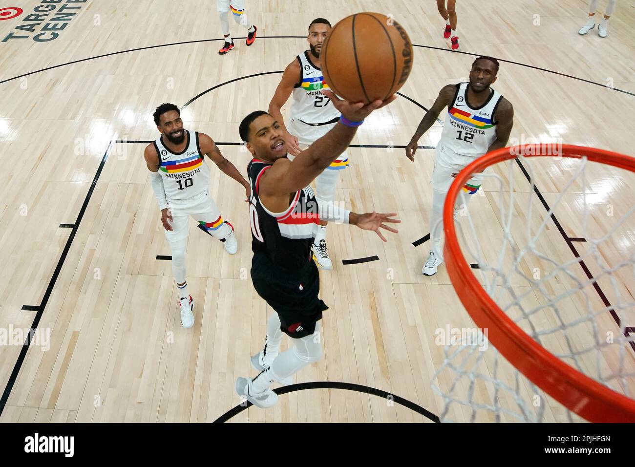Portland Trail Blazers guard Shaq Harrison goes up for a shot during ...