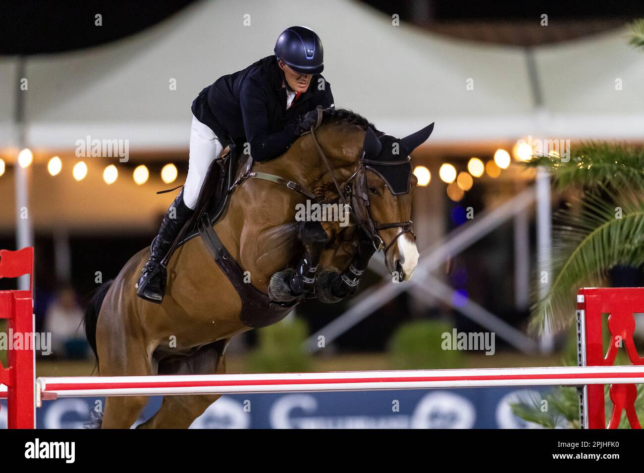 Paul O'Shea of Ireland competes at a Major League Show Jumping event at ...